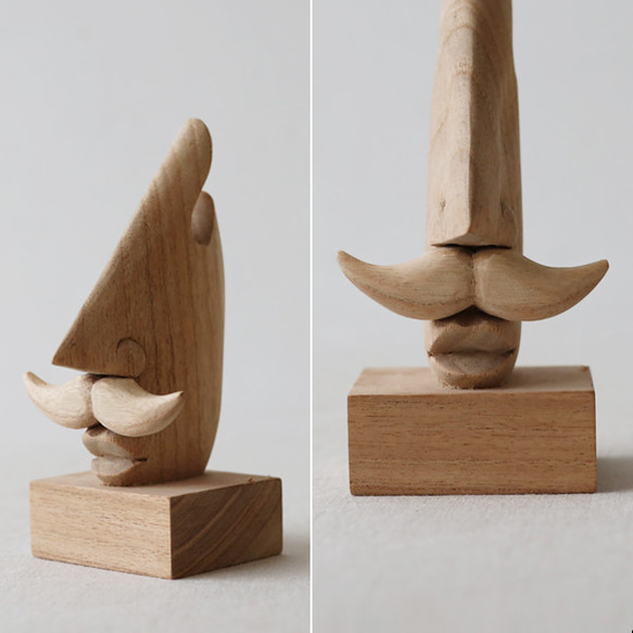 ⁑無塗装 天然無垢ウッド メガネスタンド 髭 ひげ マスタッシュ 眼鏡 インテリア ペア W73A その他インテリア雑貨 anvai／2025 ...