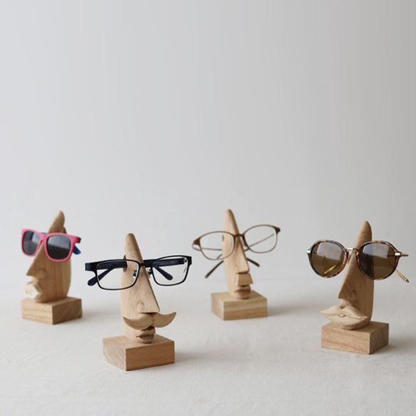 ⁑無塗装 天然無垢ウッド メガネスタンド 髭 ひげ マスタッシュ 眼鏡 インテリア ペア W73A その他インテリア雑貨 anvai／2025 ...