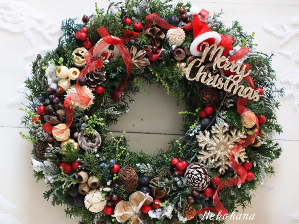 リース クリスマスパーティー リース nekohana 通販 16860683｜Creema(クリーマ)