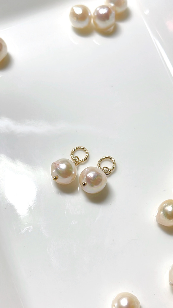 アコヤパール ピアスチャーム 14kgf ピアス（スタッド・一粒） A gem for every day 通販 16862599｜Creema(クリーマ)