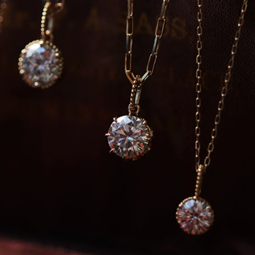 18金 18K モアサナイト 一粒 ネックレス ペンダントトップ 18金 18K モアサナイト 一粒 ネックレス ペンダントトップ