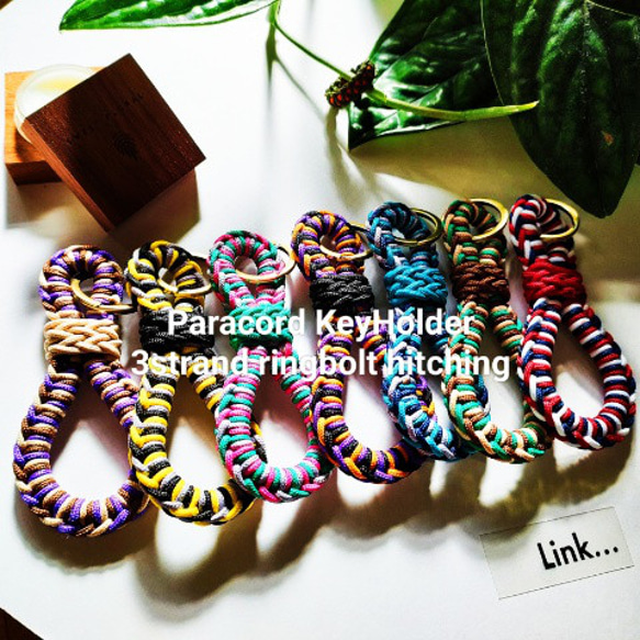 Paracord Key Holder 3strand ringbolt hitching キーリング fuuu! 通販 16898859 ...