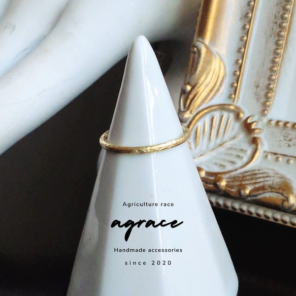 【1.2㎜】 K10YG ( 10金 イエローゴールド ) 華奢 サンディ ピンキーリング 指輪・リング AGRACE 通販｜Creema(クリーマ) 16911448