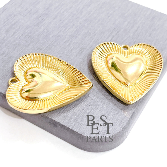 【1個】16KGP 32*35mm 大ぶり ハート ゴールドチャーム bp218 チャーム 低金属アレルギーパーツBESTPARTS 通販｜Creema(クリーマ)