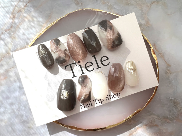 Tiele nail No4 ネイルチップ（つけ爪） Tiele nailᵕ̈* 通販｜Creema(クリーマ)