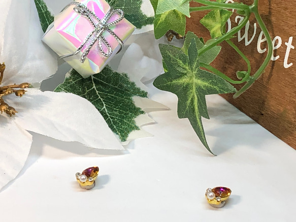 [D085] マグネットピアス ノンホール ゴールド パール ラインストーン イヤリング・ノンホールピアス おとママ 通販 16929107 ...