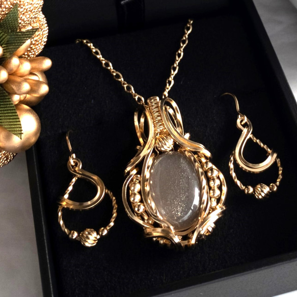 14kgf ペンダント＆ピアス セット（ジュエリーボックス付） ネックレス・ペンダント 伊集 通販｜Creema(クリーマ) 16930001