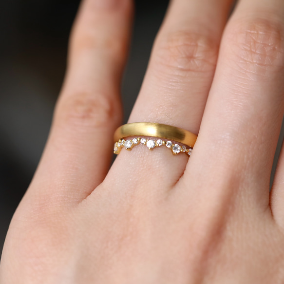 〈K18・プラチナ〉lace line ring レースラインリング ダイヤモンド スタッキング〈VR099〉 指輪・リング Alles Liebe〈アレスリーベ〉 通販 16934934 ...