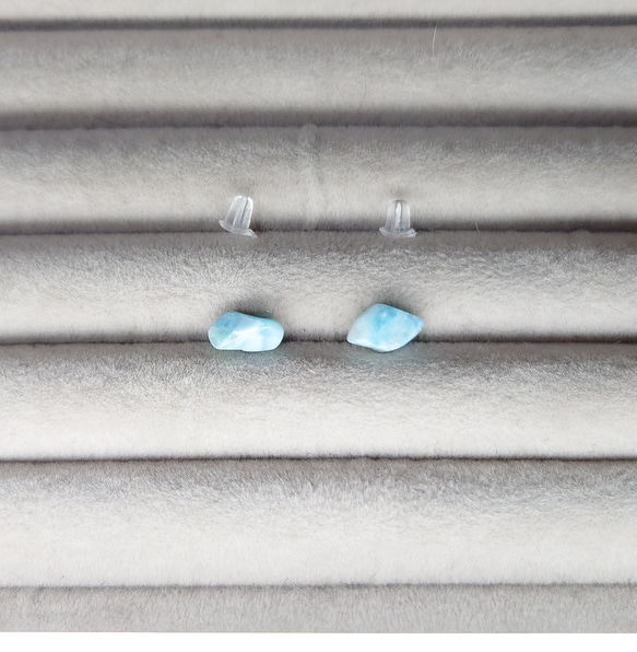 セット ラリマー (曹灰針石) ピアス サージカル仕様 キャッチはシリコン [02] SRM_02 ピアス（スタッド・一粒） まかろに 通販 ...