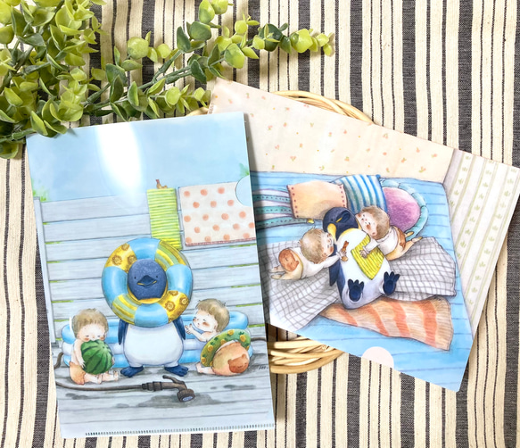 【クリアファイルセット】ペン二郎とふたご その他雑貨 フクナガリョウコ（にんにん） 通販 16938592｜Creema(クリーマ)