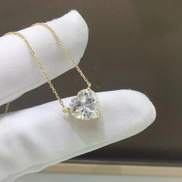 【newカラー】3.0ct ハートモアサナイト ネックレス k18 ネックレス・ペンダント ルイ 通販｜Creema(クリーマ)