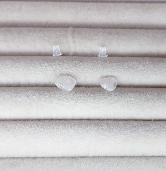 セット ローズクォーツ ピアス サージカル仕様 キャッチはシリコン [09] SRC_09 ピアス（スタッド・一粒） まかろに 通販 ...