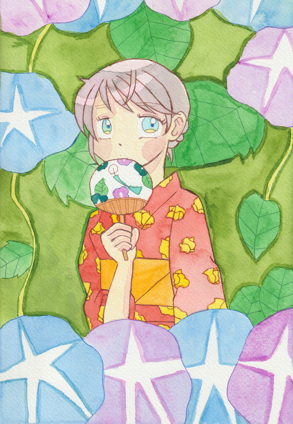 朝顔ちゃん イラスト りんな@C105 30日 ま37a 通販 16946734｜Creema(クリーマ)