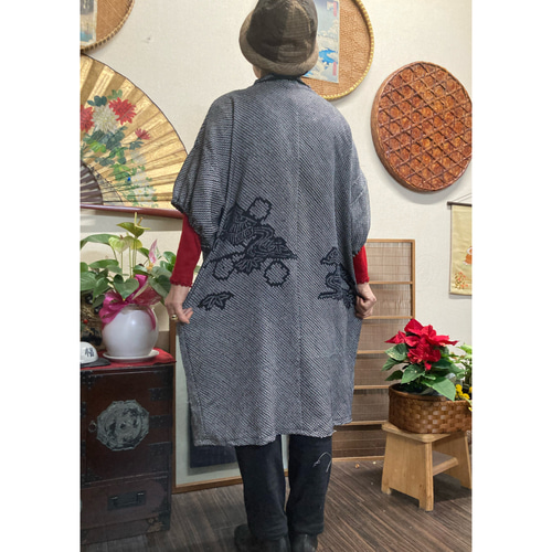 総絞り(黒色)のチュニック 着物リメイク チュニック 着物 総絞り(黒色)のチュニック 着物リメイク チュニック 着物