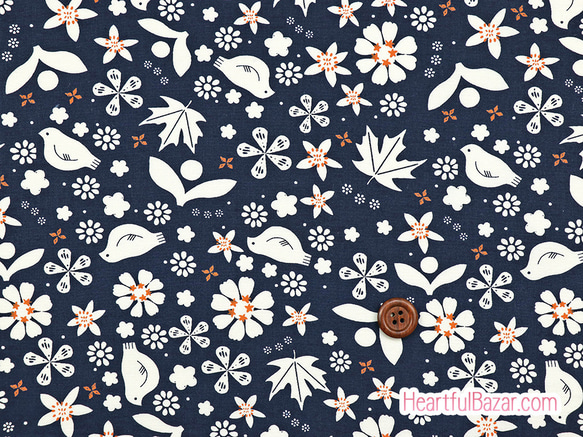 USAコットン(110×50) RUBY STAR SOCIETY Sugar Maple ポリネーター ネイビー 生地 ハートフルバザール ...