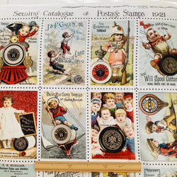 ヴィンテージ切手のパネル生地 Sew Journal by J.Weck 生地 Hirondelle et Ruby 通販 16961554 ...