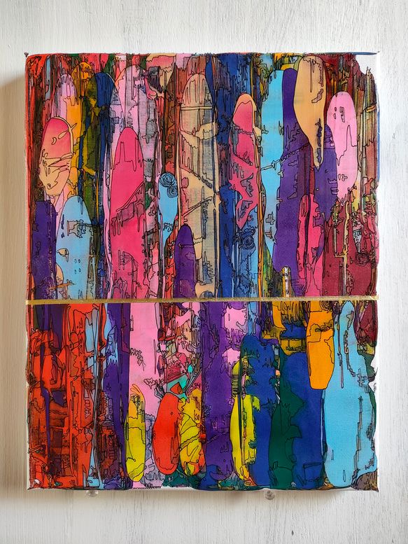 原画一点物 『境界線』インテリアアートパネル 絵画 アヤノハットリ 通販 16962401｜Creema(クリーマ)