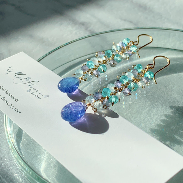 【14kgf】天然石＊濃いタンザナイトのピアス(イヤリング) ピアス（フック・チェーン） Mon favori by Cher 通販 16972315｜Creema(クリーマ)