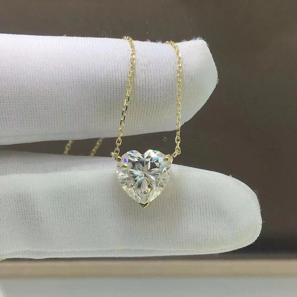 【newカラー】3.0ct ハートモアサナイト ネックレス k18 ネックレス・ペンダント ルイ 通販｜Creema(クリーマ) 16985988