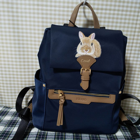 R－714 手描き うさぎのリュックサックです リュック・バックパック CECIL 通販｜Creema(クリーマ) 16987250