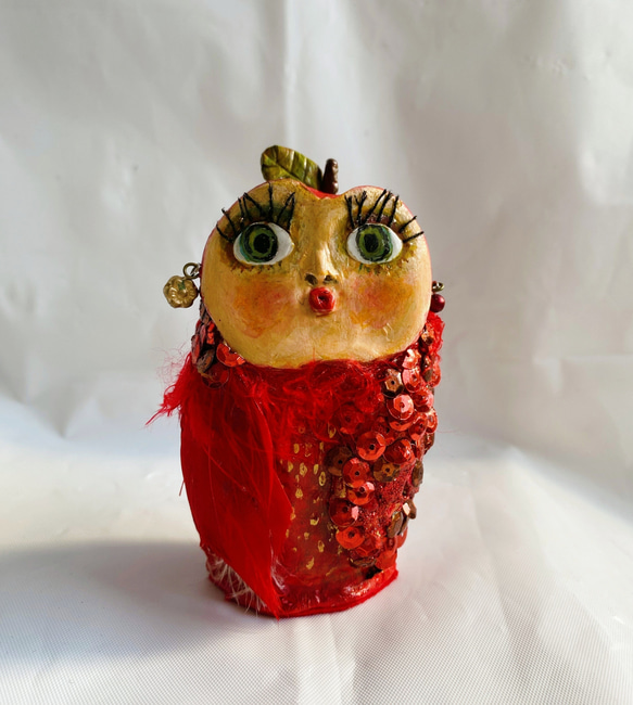 リンゴフクロウ 立体・オブジェ alimie 通販｜Creema(クリーマ) 16991741