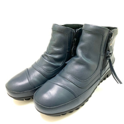 【天然皮革】3E幅広 Wファスナーショートブーツ ブーツ kobeoasis 通販 17016176｜Creema(クリーマ)