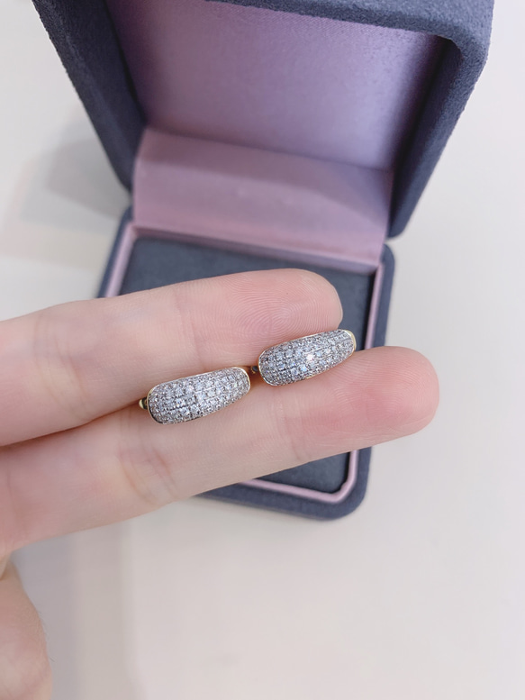 天然ダイヤモンドピアス0.7ct k18 ピアス（フープ） パール大好き(購入前にコメント) 通販 17018708｜Creema(クリーマ)