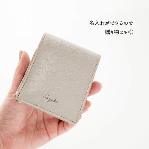 リップケース 名入れ 【 シュリンクレザー 】 ミラー付き 本革 リップケース 名入れ 【 シュリンクレザー 】 ミラー付き 本革