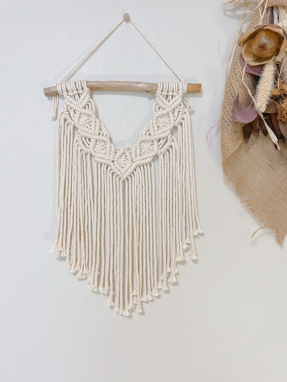 ナチュラルマクラメタペストリー マクラメインテリア ナチュラルインテリア 北欧インテリア 流木 タペストリー・壁掛け ameri macrame 通販｜Creema(クリーマ) 17036078