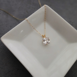 14KGF ネックレス 立て爪 スクエア 10mm キュービックジルコニア ネックレス・ペンダント Humming Bird 通販 17039534｜Creema(クリーマ)