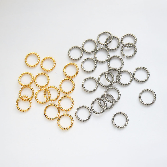 316L サージカルステンレス ねじねじ輪 ツイスト OPEN丸かん 20個 金具・チェーン Trois anges 通販 17053110｜Creema(クリーマ)