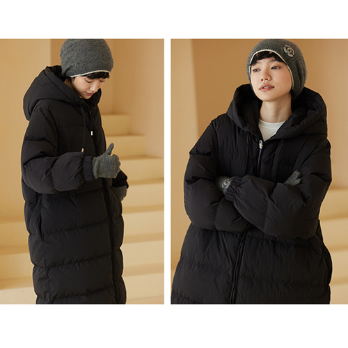 フード付きロングダウンコート 暖かいロングダウンコート 防風厚手