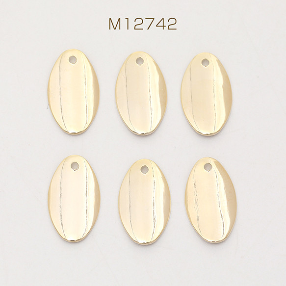M12742 30個 色褪せにくい14KGPゴールドメッキ メタルプレートチャーム オーバル8×14mm 3X（10ヶ) チャーム beads&parts【プロフ必読】 通販 17082540 ...