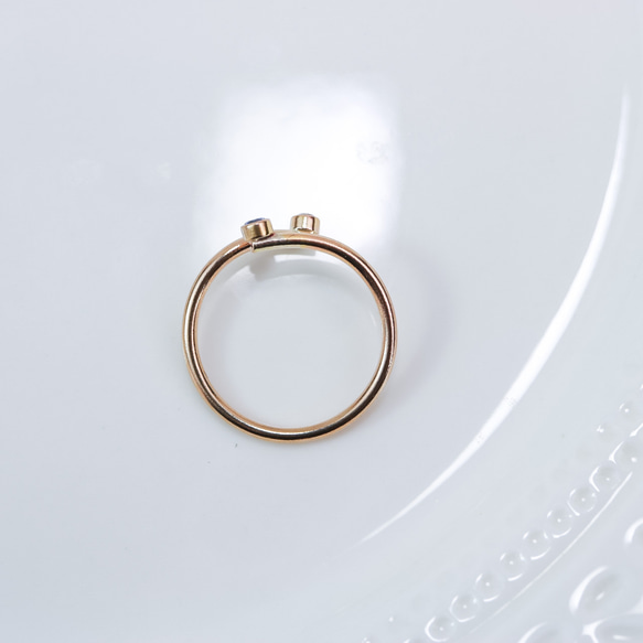 【14kgf】2mm石×2粒 ベゼル ツイスト フォークリング／選べる天然石・誕生石 アレルギー対応 つけっぱなしOK 指輪・リング Jewelry craft.sachi 通販 ...