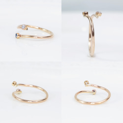 【14kgf】2mm石×2粒 ベゼル ツイスト フォークリング／選べる天然石・誕生石 アレルギー対応 つけっぱなしOK 指輪・リング Jewelry craft.sachi 通販 ...