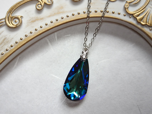 スワロフスキー バミューダブルー 雫型 ツユ型 24ミリ ステンレスネックレス ネックレス・ペンダント 瑞-mizu- 通販 17089019 ...