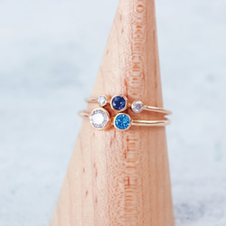 【14kgf】3粒ベゼル 3mm石+2mm石×2粒 引っ掛かりのないベゼルタイプ／選べる天然石・誕生石 指輪・リング Jewelry craft.sachi 通販 17089166 ...