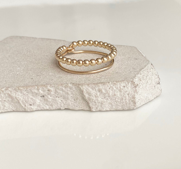 14kgf 【リング2点セット】 Quintet 5連リング&petit ball ring 2連 指輪 指輪・リング f accessory 通販 17095608｜Creema(クリーマ)