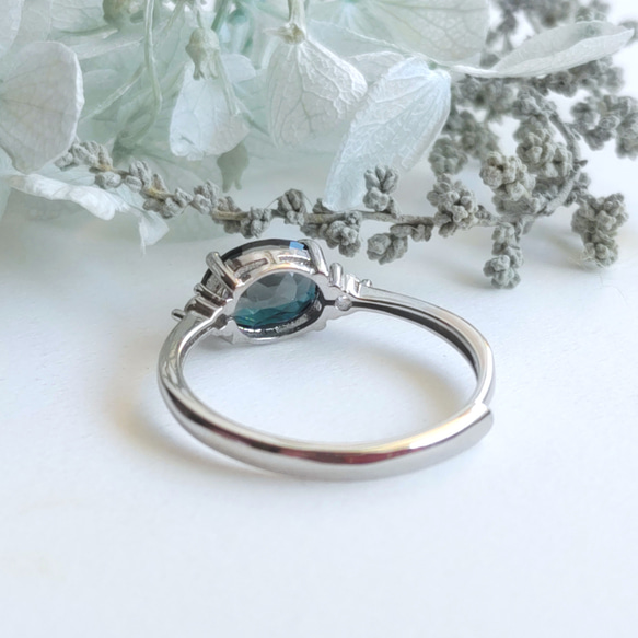 大き目 ロンドンブルートパーズ キラキラ リング S925 8×6㎜ 指輪・リング bamboo shoots 通販 17107549｜Creema(クリーマ)