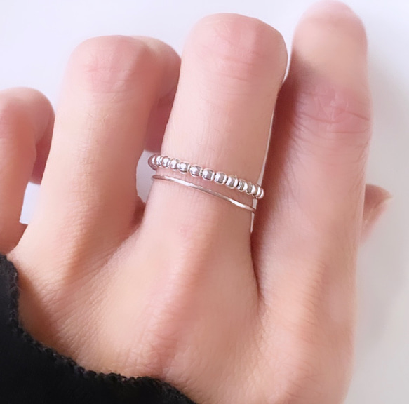 silver925 petit ball ring 2連 指輪 silver filled 指輪・リング f accessory 通販 17108584｜Creema(クリーマ)