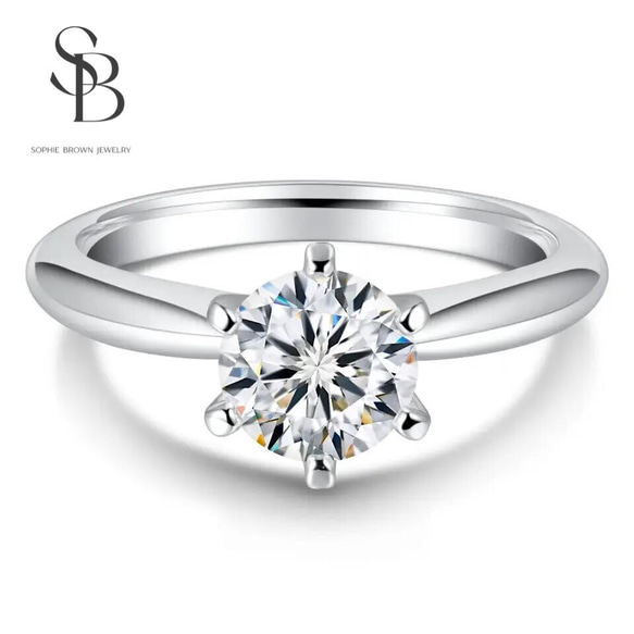 モアッサナイト ソリティアリング バンド キラキラ S925 ラグジュアリー ゴージャス 指輪 エンゲージリング 指輪・リング SOPHIE BROWN 通販 17109732｜Creema ...