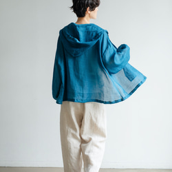 ★サンプルセール 1点のみ★ フード付き ライトアウター 孔雀青 230613-6 コート fall-in&co(talent) 通販｜Creema(クリーマ) 17112128