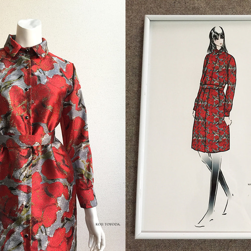 1点もの・デザイン画付き】京都産ゴブラン風ジャガード生地 1点もの・デザイン画付き】京都産ゴブラン風ジャガード生地