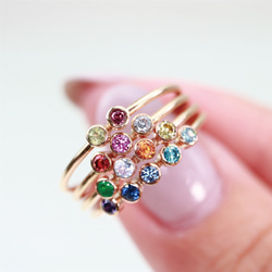 14kgf 5粒選べる天然石・誕生石リング／ベビーリング アレルギー対応 付けっぱなしOK ピンキーリング 指輪・リング Jewelry craft.sachi 通販 17124554 ...