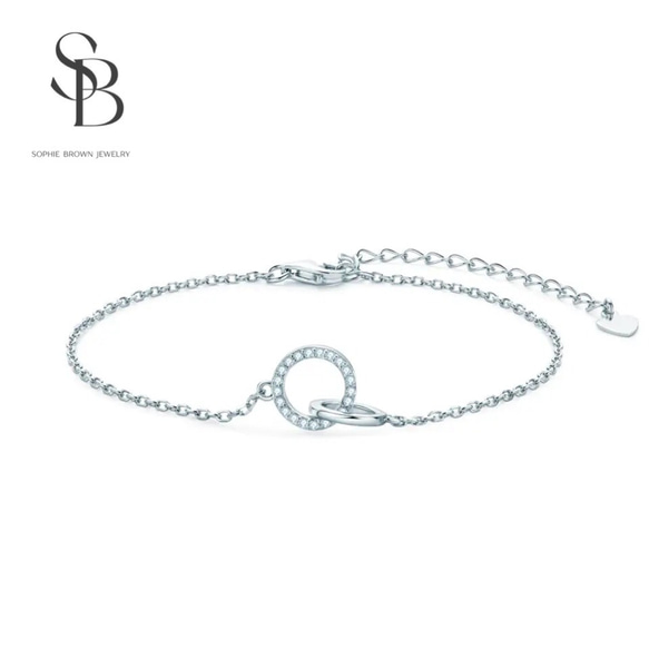 モアッサナイト インフィニティ ダブルサークル エタニティブレスレット キラキラ S925 シンプル ブレスレット SOPHIE BROWN 通販 17127194｜Creema(クリーマ)