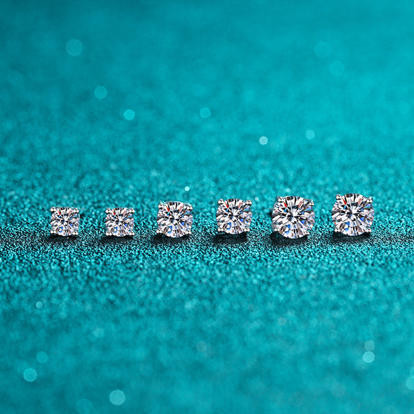 【開店キャンペーン最安価格！】オーダーメイド 18KメッキS925 送料ラッピング料込み モアサナイト ピアス（スタッド・一粒） KAZEAcc 通販 17130715｜Creema(クリーマ)