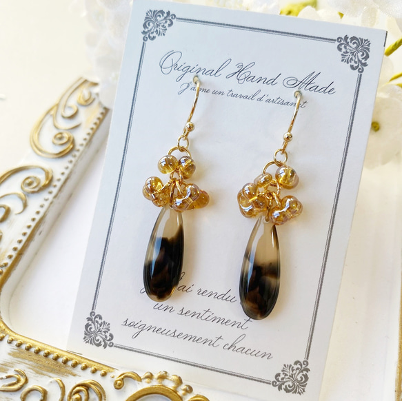 【400円】チェコビーズの可愛いピアスA477 ピアス（フック・チェーン） 花なななの花 通販 17135471｜Creema(クリーマ)