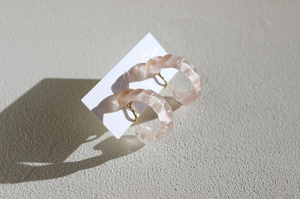 milled hoop(glass) イヤリング・ノンホールピアス *Sunshineroom* 通販 17142522｜Creema(クリーマ)