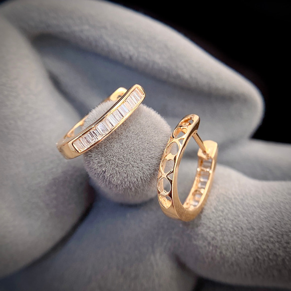 天然ダイヤモンドピアス0.2ct k18 ピアス（フープ） パール大好き(体調不良のため、今週休み) 通販 17144373｜Creema(クリーマ)