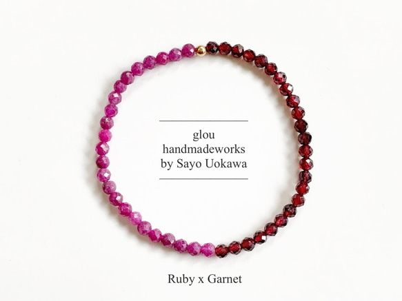 【栄養ドリンク】Ruby x Garnet ブレスレット glou 通販 17144677｜Creema(クリーマ)